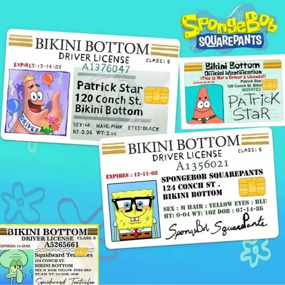 Design | Choose One Nwot Credit Card Label Spongebob Theme | Poshmark